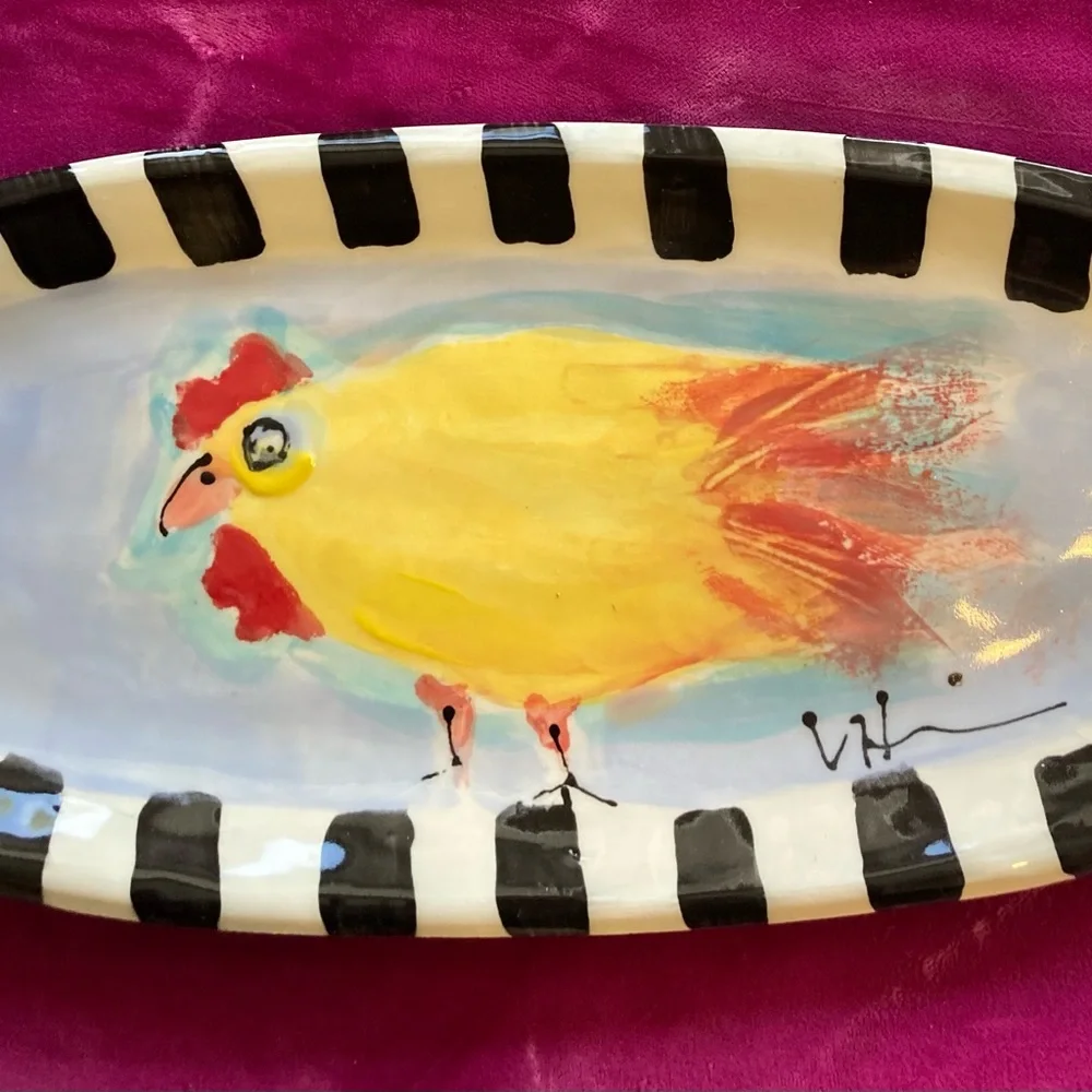 victoria heisler | Art | Handmade Ceramic Serving Tray Chicken Design ...